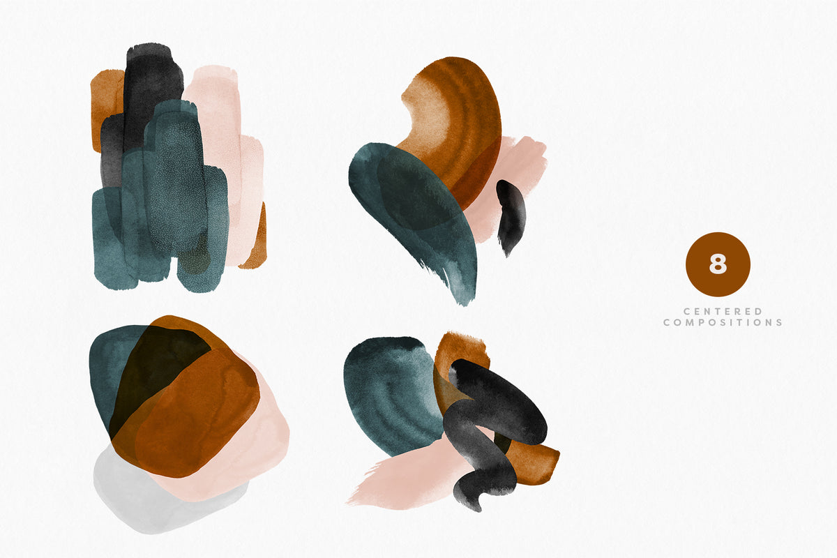 Abstract Watercolor Shapes and Elements – Little Valley Studio