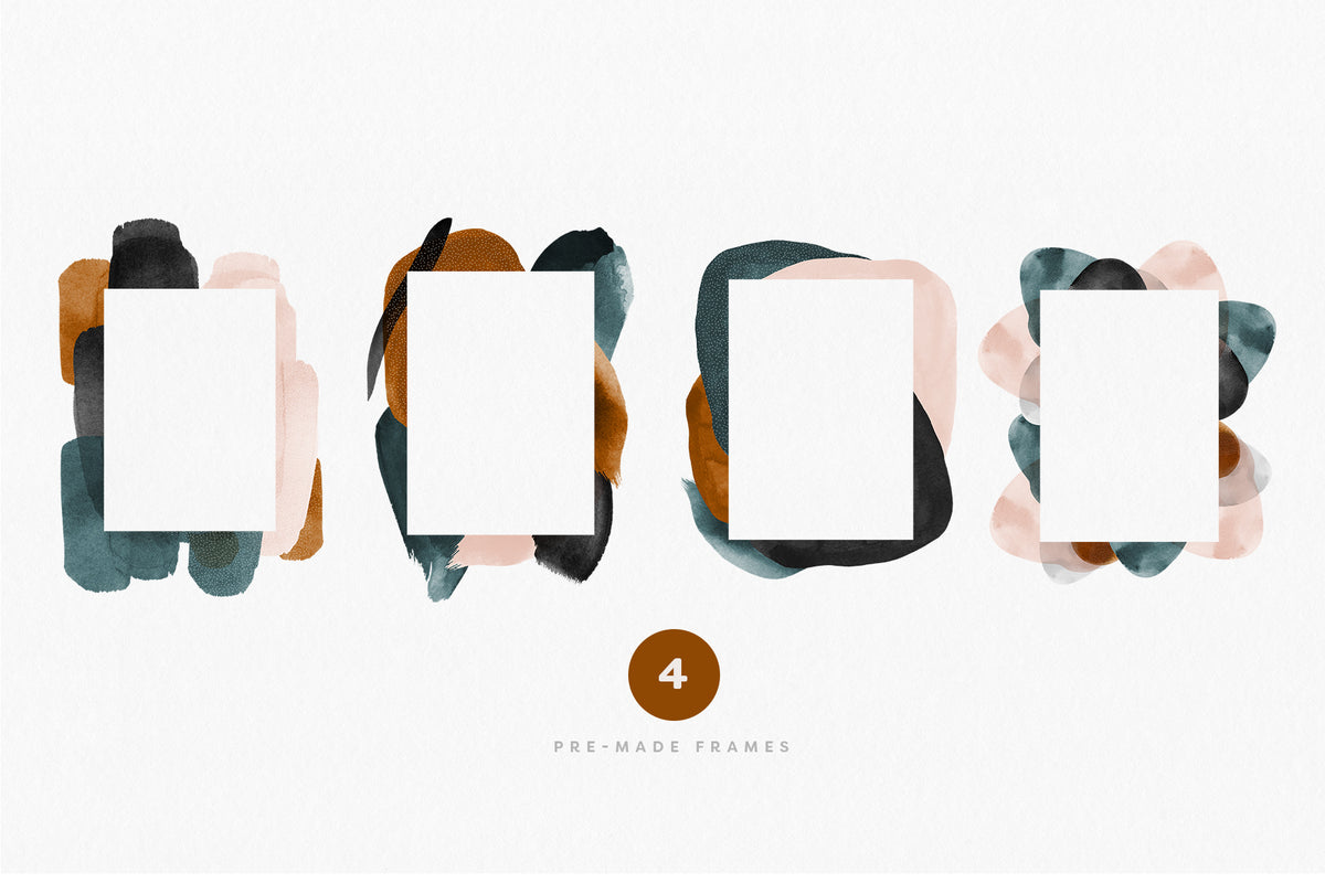 Abstract Watercolor Shapes and Elements – Little Valley Studio