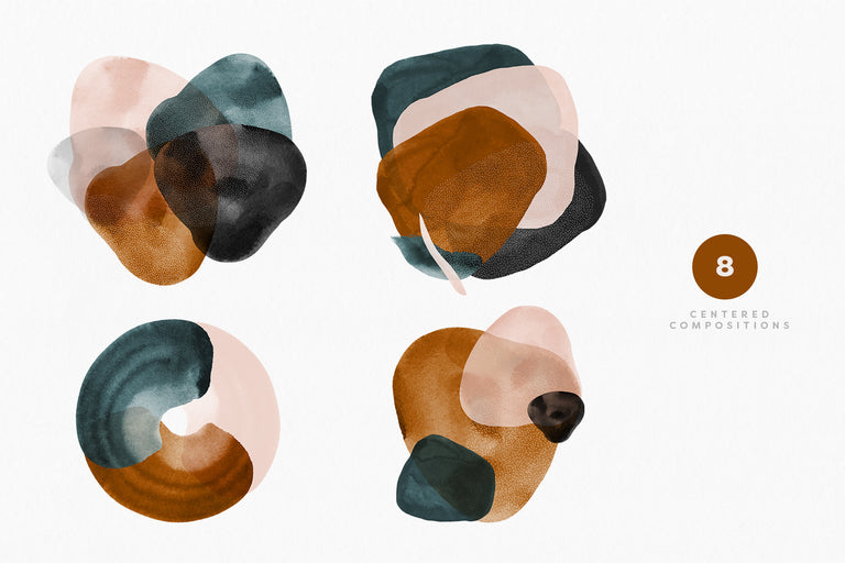 Abstract Watercolor Shapes and Elements – Little Valley Studio