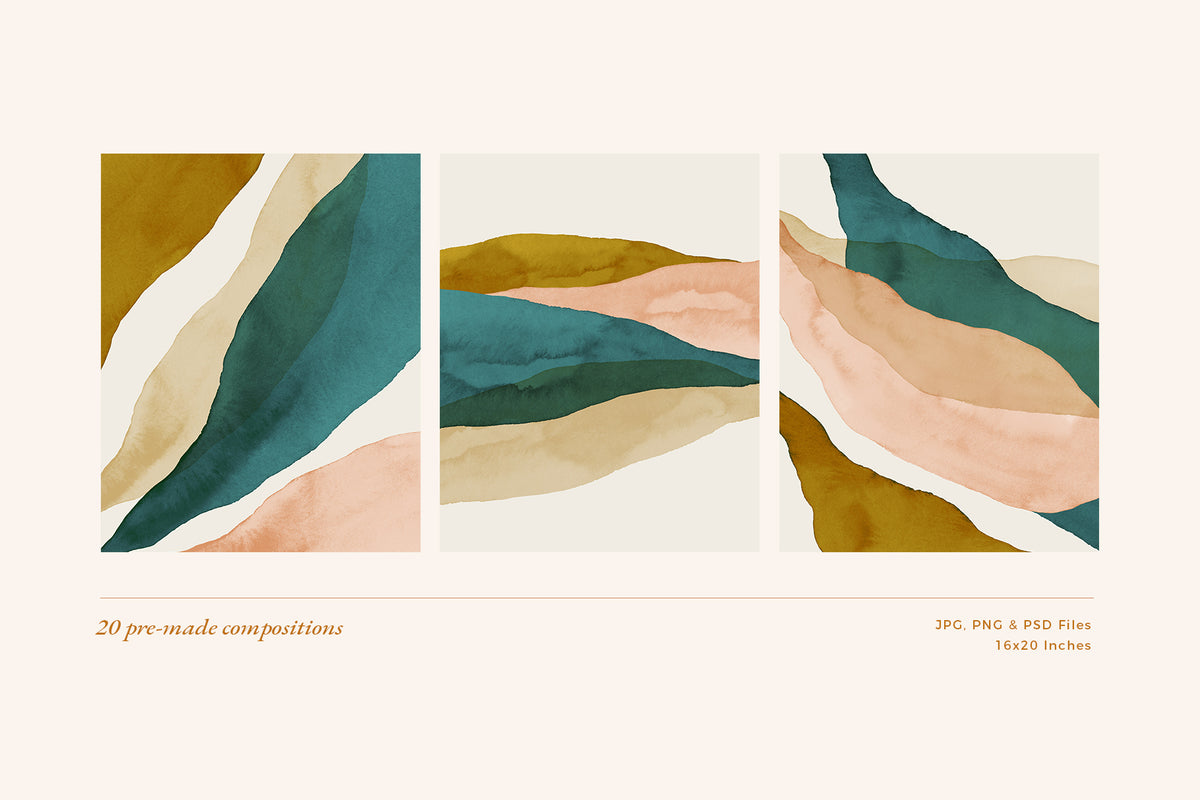 Hand-Painted Watercolor Shapes and Backgrounds – Little Valley Studio