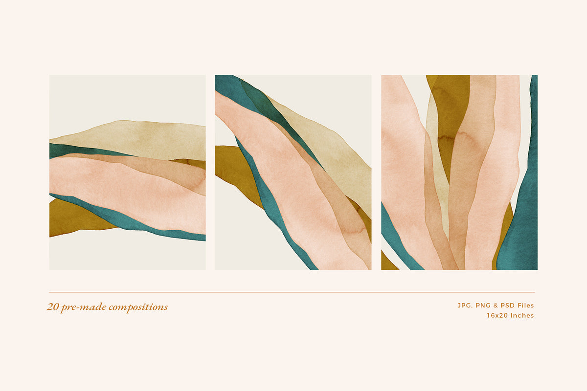 Hand-Painted Watercolor Shapes and Backgrounds – Little Valley Studio