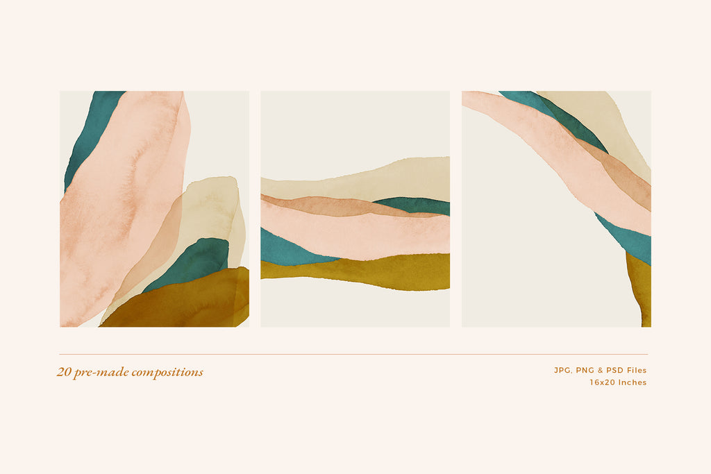 Hand-Painted Watercolor Shapes and Backgrounds – Little Valley Studio
