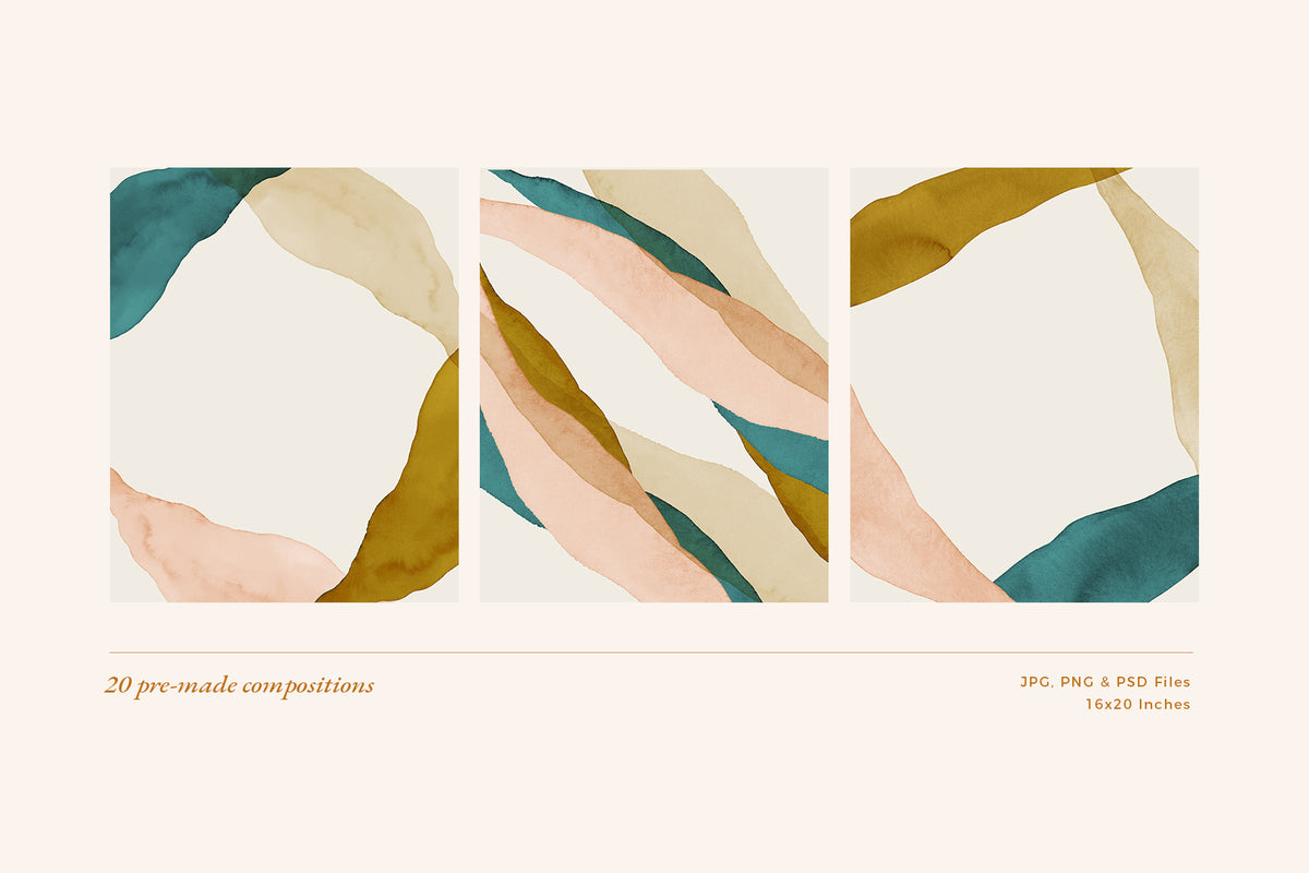 Hand-Painted Watercolor Shapes and Backgrounds – Little Valley Studio