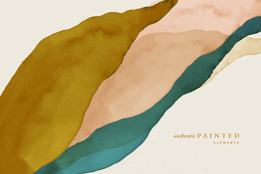 Hand-Painted Watercolor Shapes and Backgrounds – Little Valley Studio