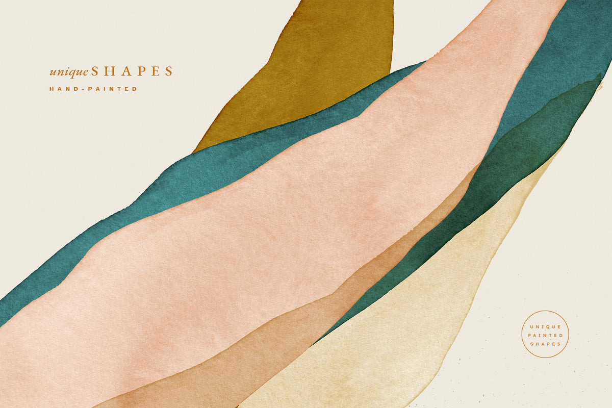 Hand-Painted Watercolor Shapes and Backgrounds – Little Valley Studio