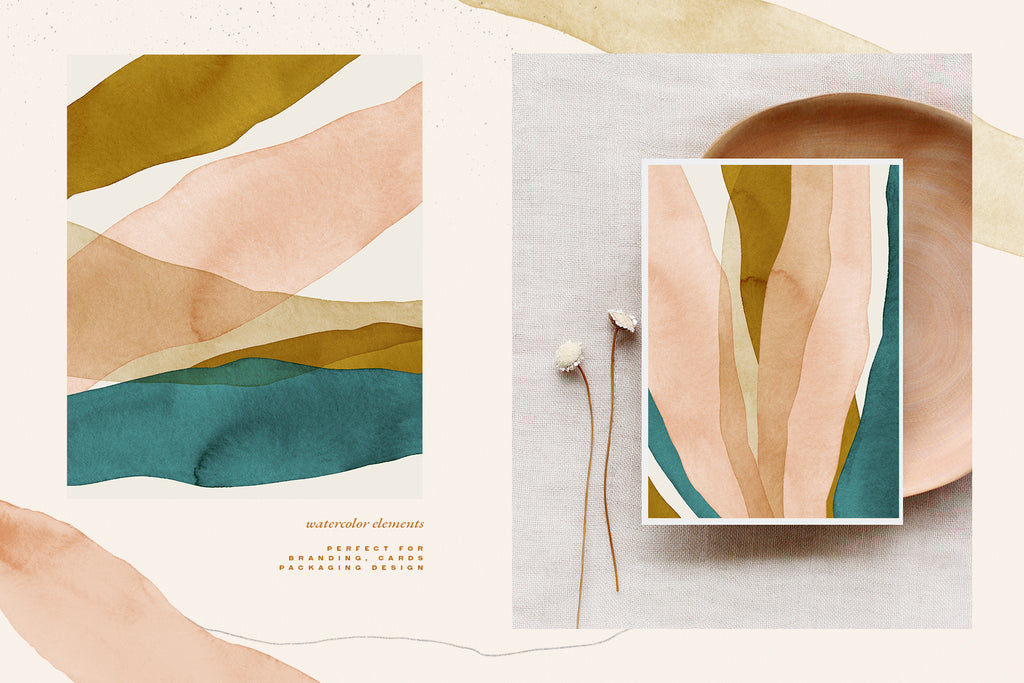 Hand-Painted Watercolor Shapes and Backgrounds – Little Valley Studio