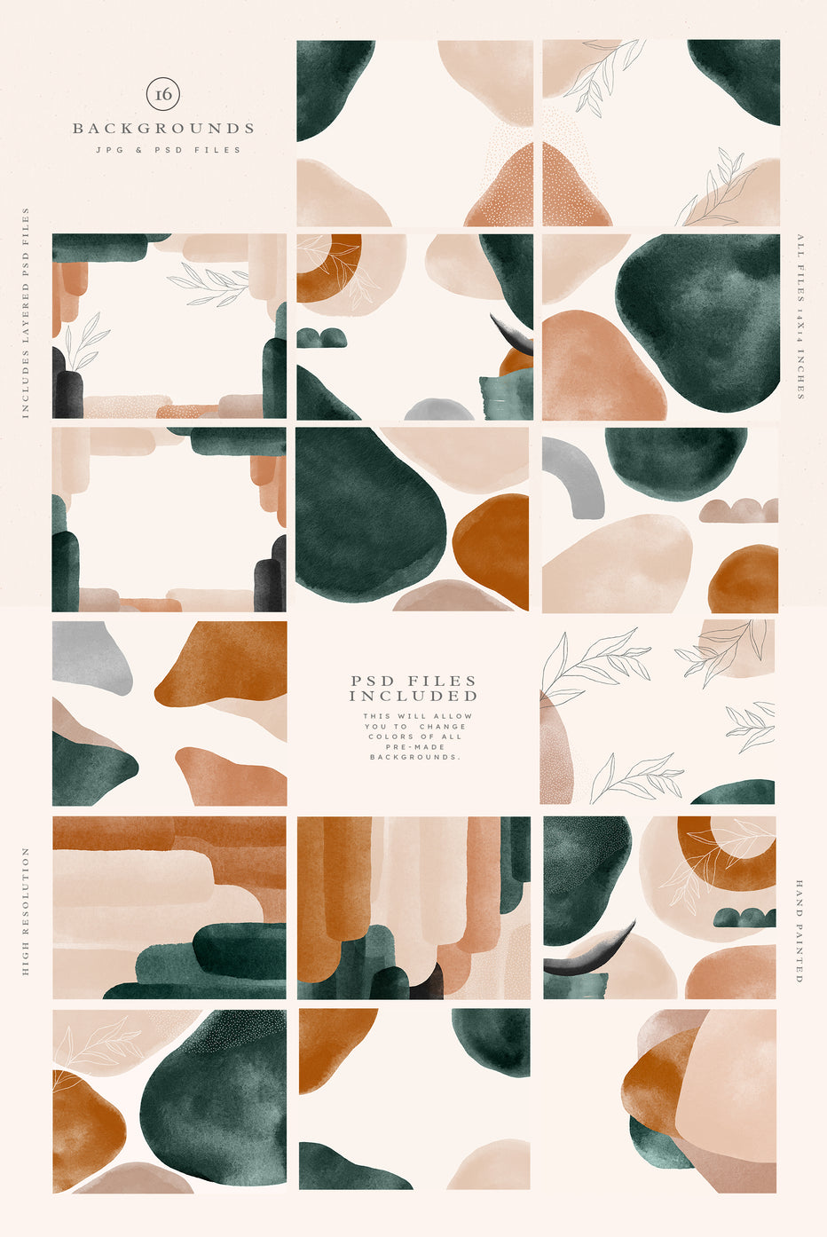 Earthy Abstract Shapes, Backgrounds and Logos – Little Valley Studio