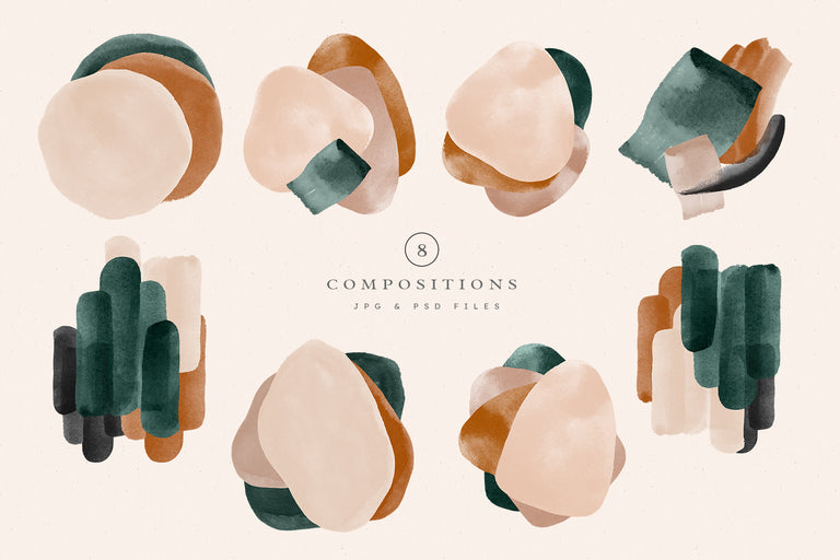 Earthy Abstract Shapes, Backgrounds and Logos – Little Valley Studio